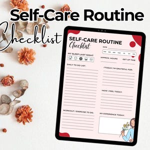 Editable Self Care Routine Checklist Planner, A4 Downloadable PDF for ...