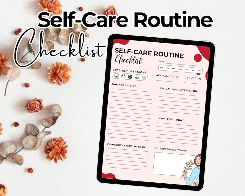 Editable Self Care Routine Checklist Planner, A4 Downloadable PDF for ...