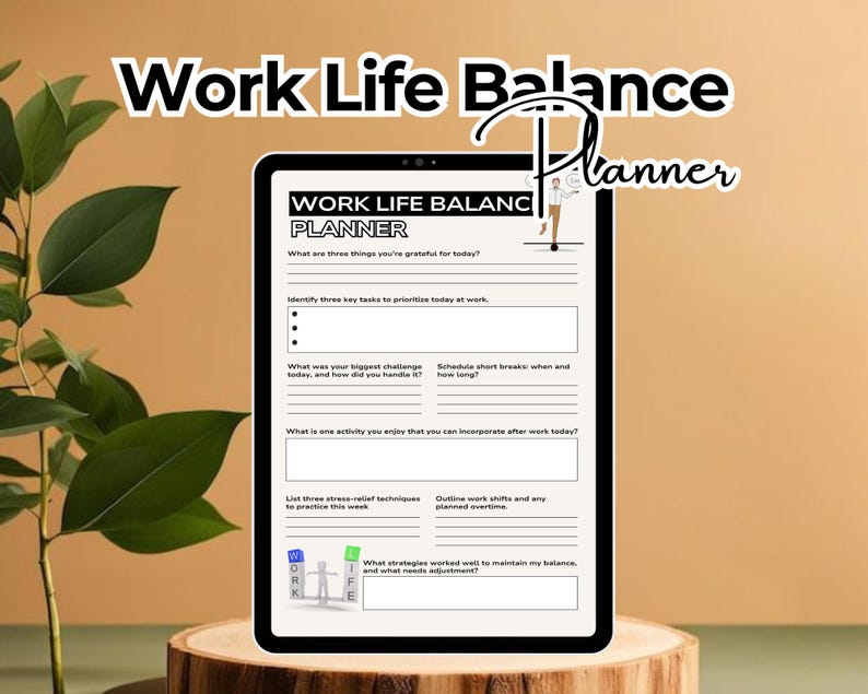 Digital Work-life Balance Planner, A4 Downloadable PDF for Organizing ...