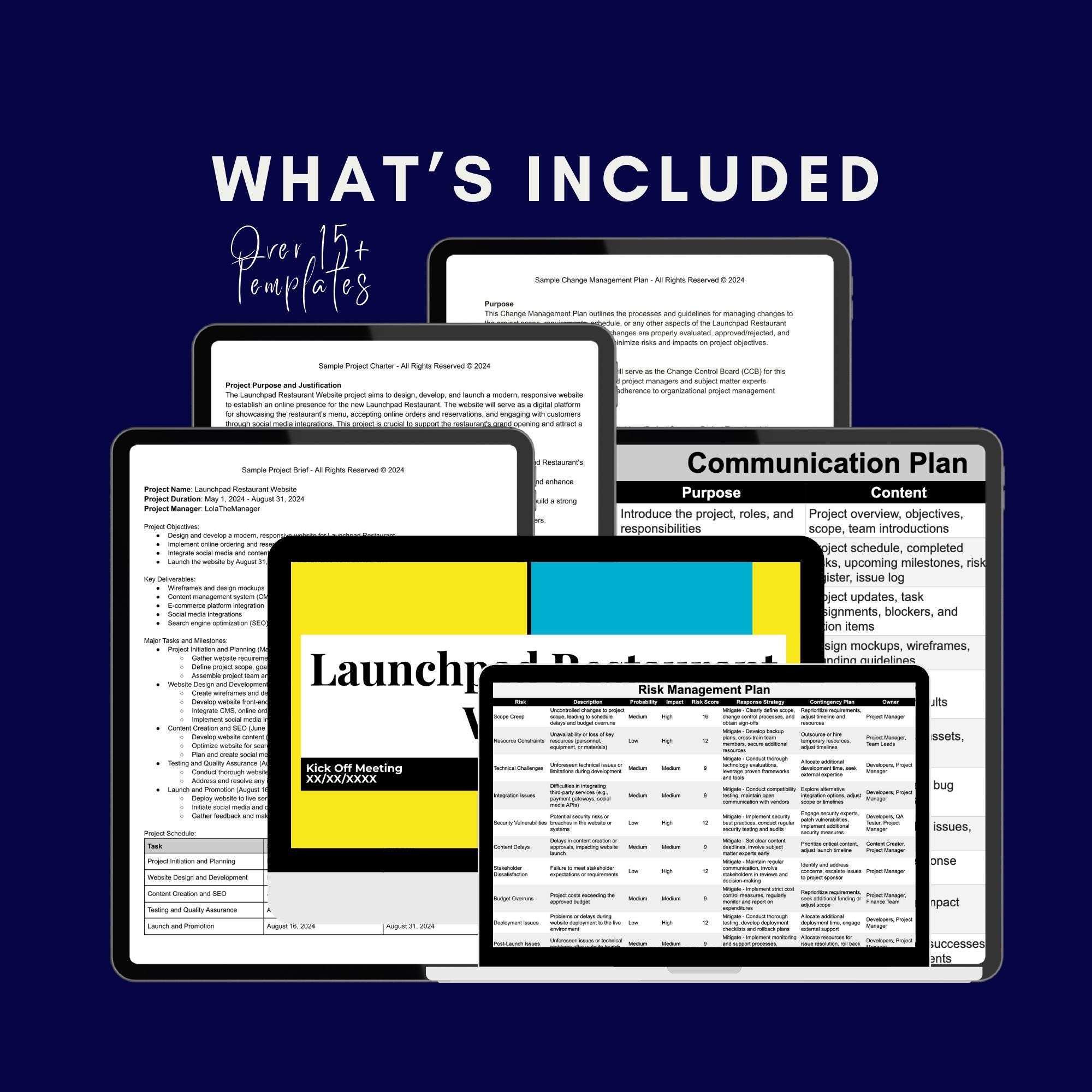 Complete Project Management Template Bundle | 15+ PM Templates | Google ...