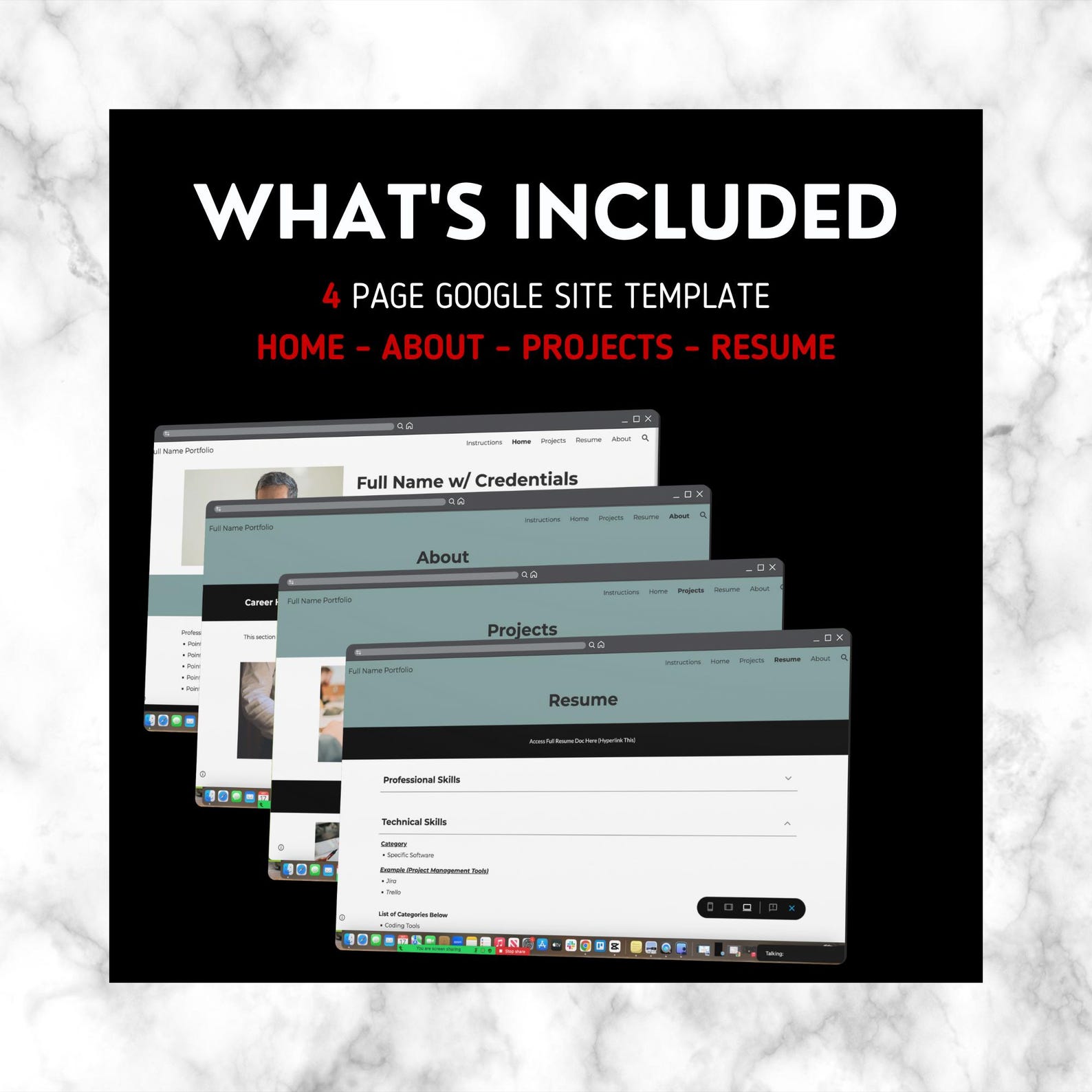 Google Sites Template | Digital Portfolio Template | Website Portfolio ...