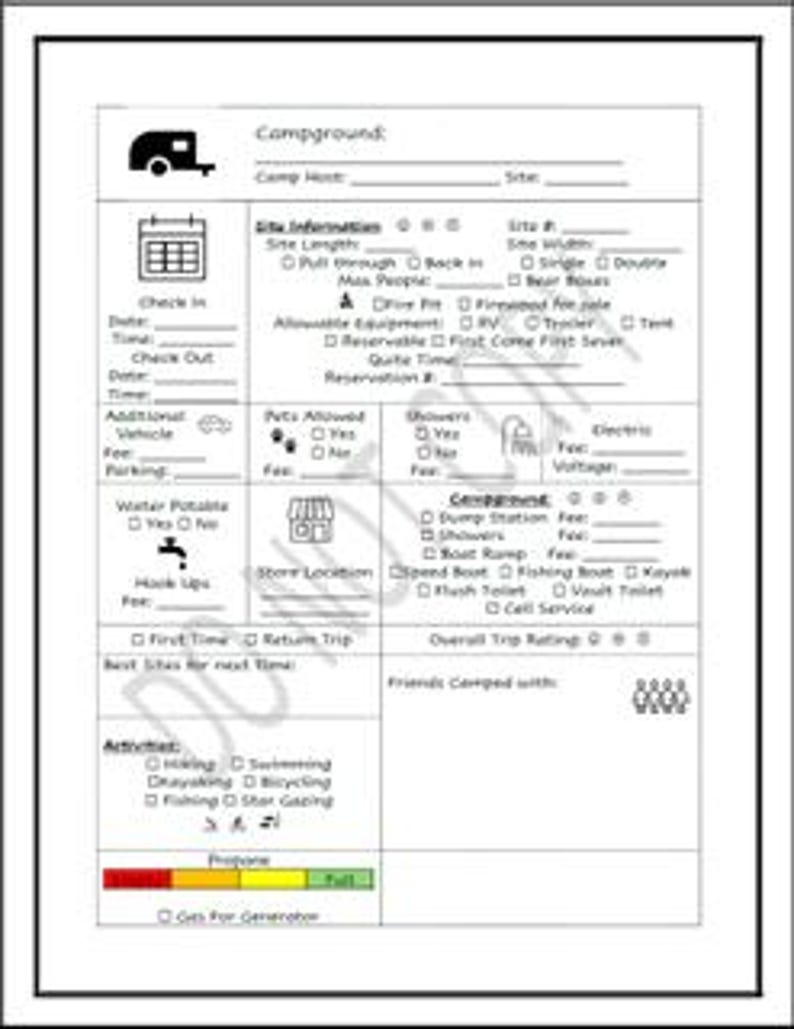 Camping Journal- Printable - Etsy