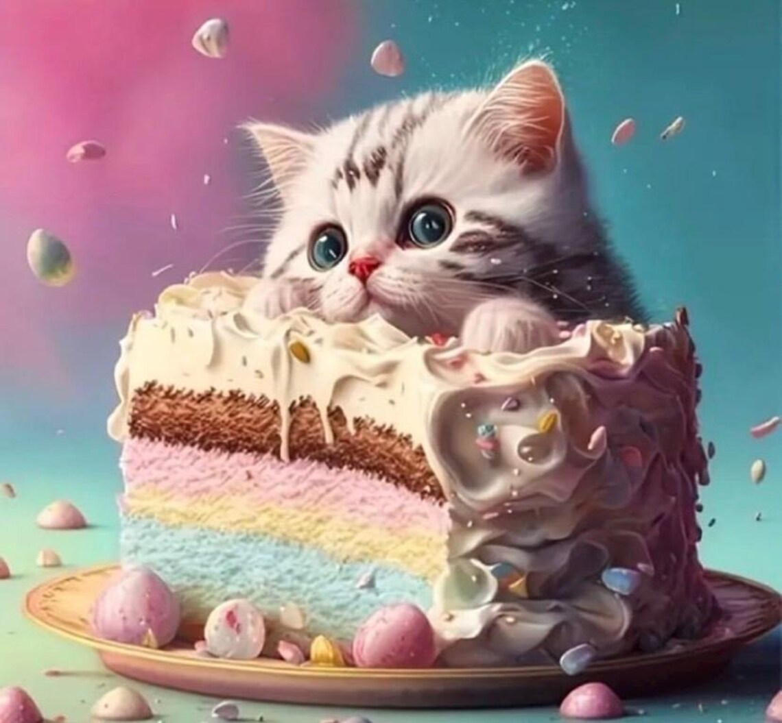 Diamond Art-cat - Etsy