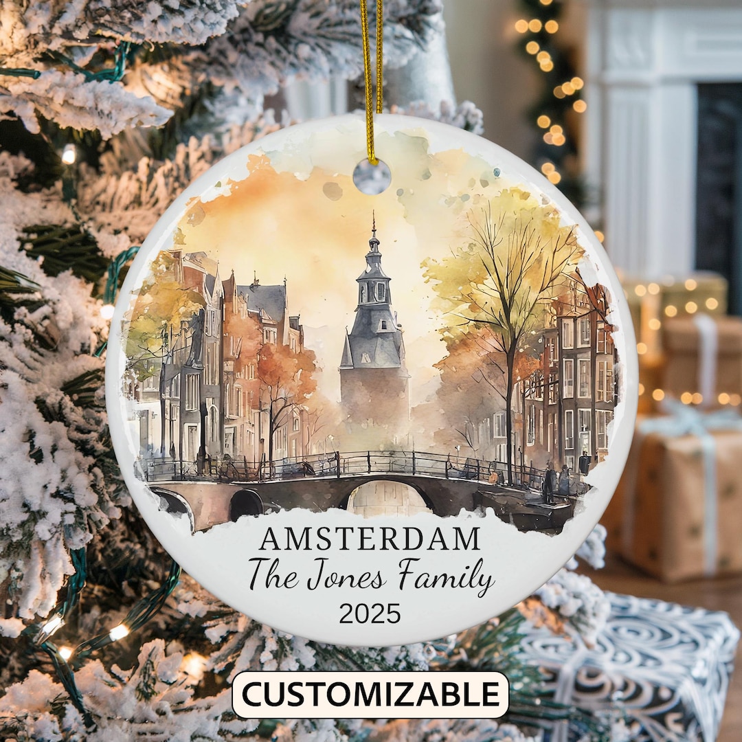 Personalized Amsterdam Christmas Ornament, Amsterdam Travel Souvenir ...