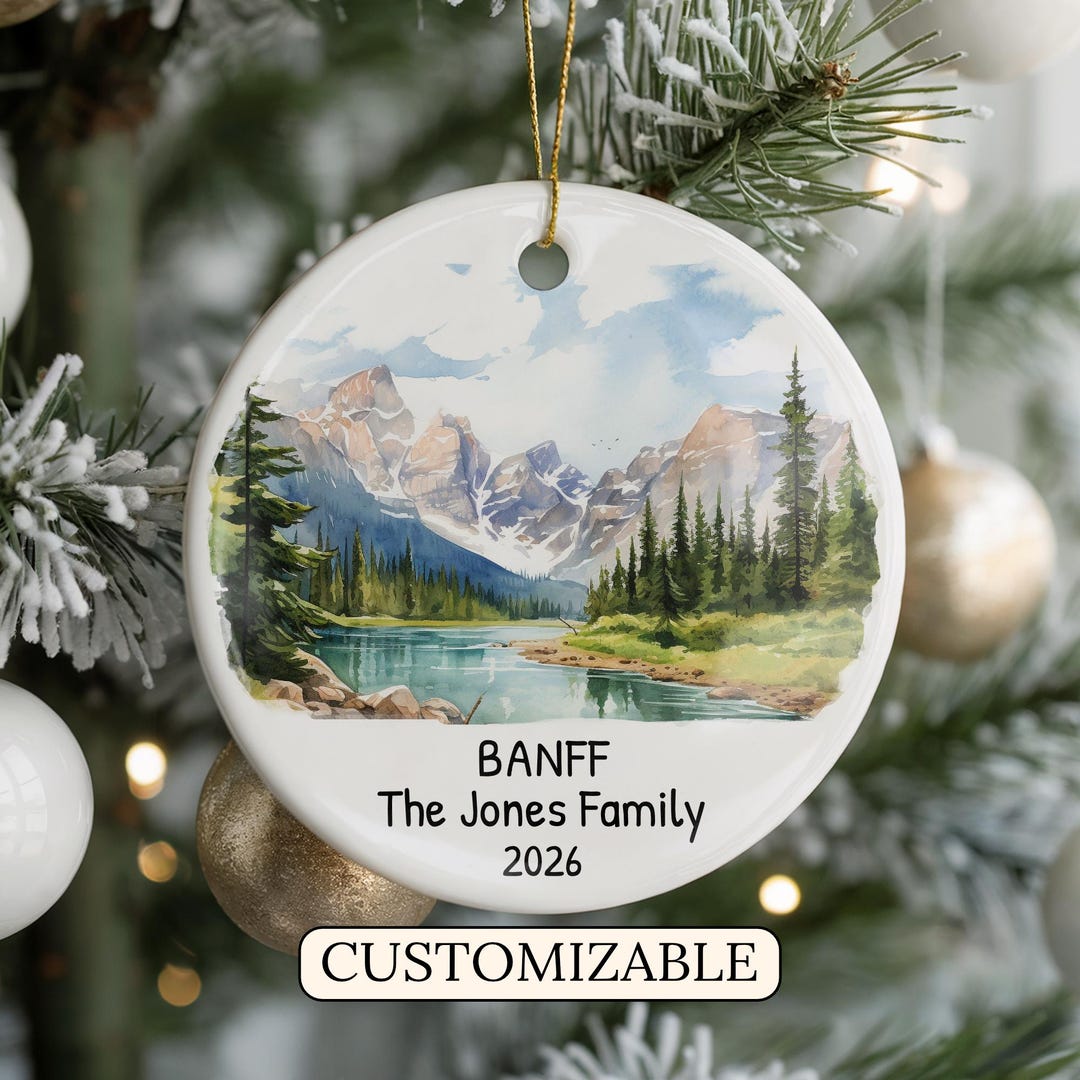 Custom Banff Christmas Ornament, Personalized Canada Travel Gift ...