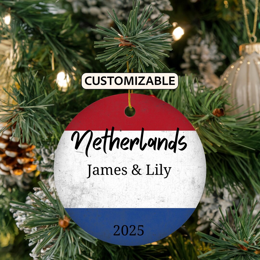 Netherlands Flag Ornament, Personalized Netherlands Ornament, Custom ...