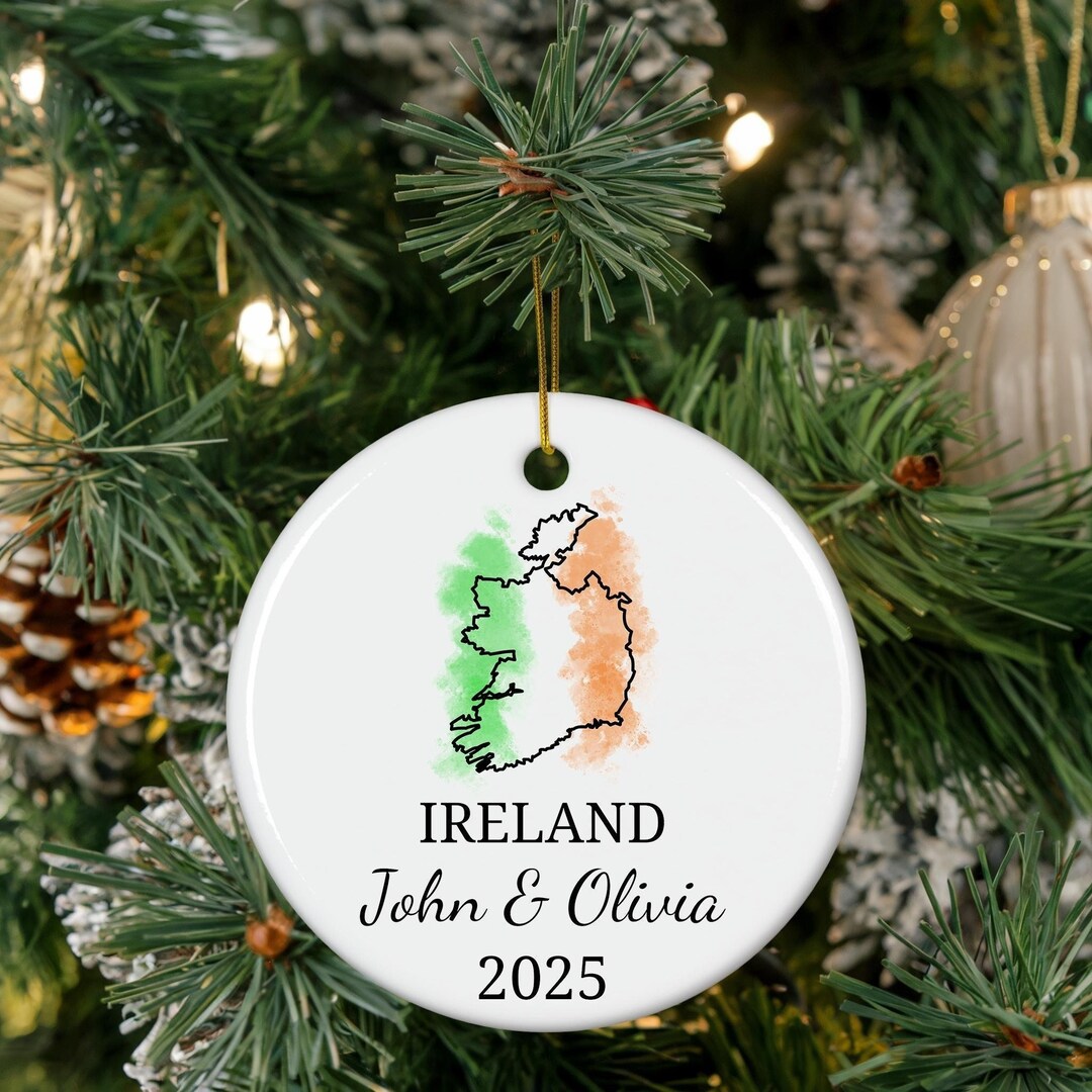 Ireland Flag Ornament, Personalized Ireland Ornament, Custom Ireland ...