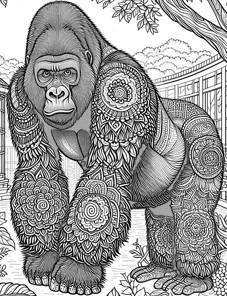 50 Zoo Animals Mandala Coloring Pages - Printable Wildlife Art for ...