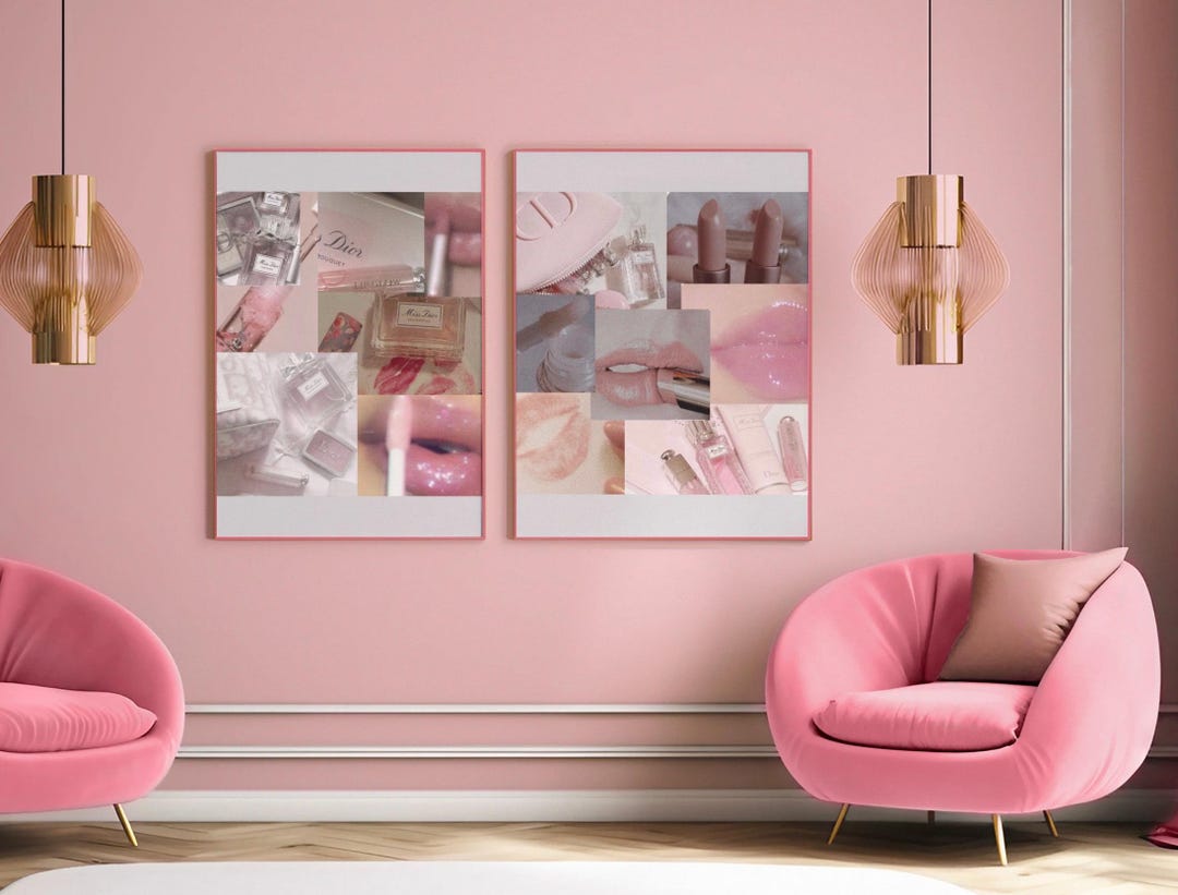 Pink Aesthetic Girl Posters, Set of 2 Instant Downloadable Posters ...