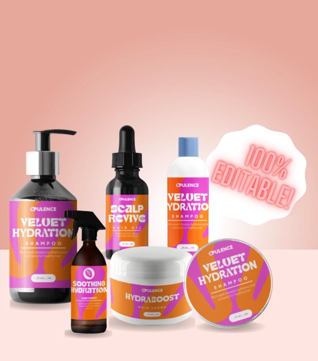 Editable Cosmetic Labels Template, Modern Hair Product Label, DIY Label ...