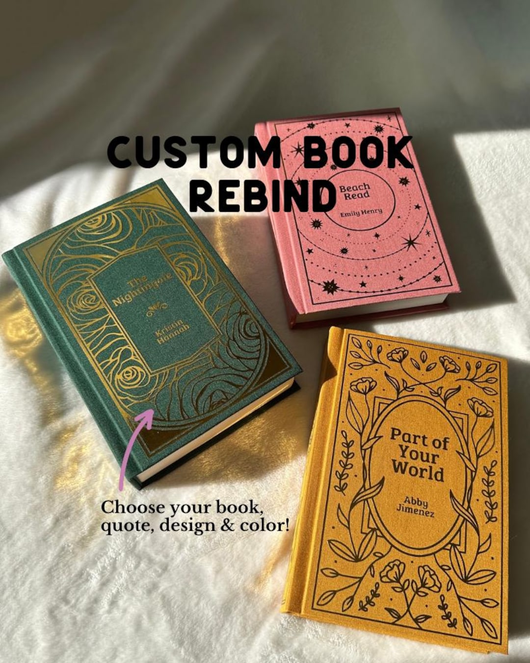 Custom Book Rebind | Handmade Hardcover Binding With Foil Design ...