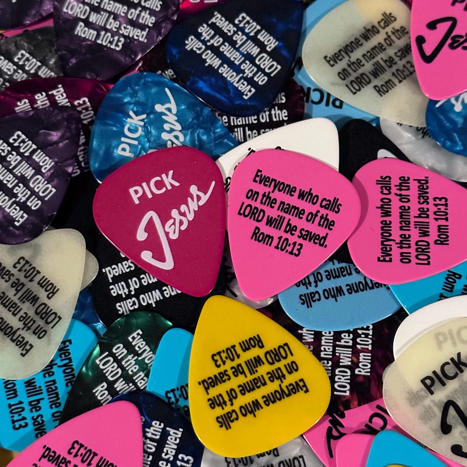 12 PICK JESUS Guitar Picks- .71 Celluloid (random Colors) - Etsy