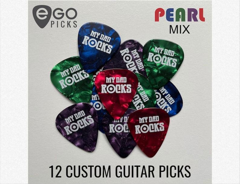 12 CUSTOM GUITAR PICKS - Celluloid - (classic Pearl Mix) - Etsy