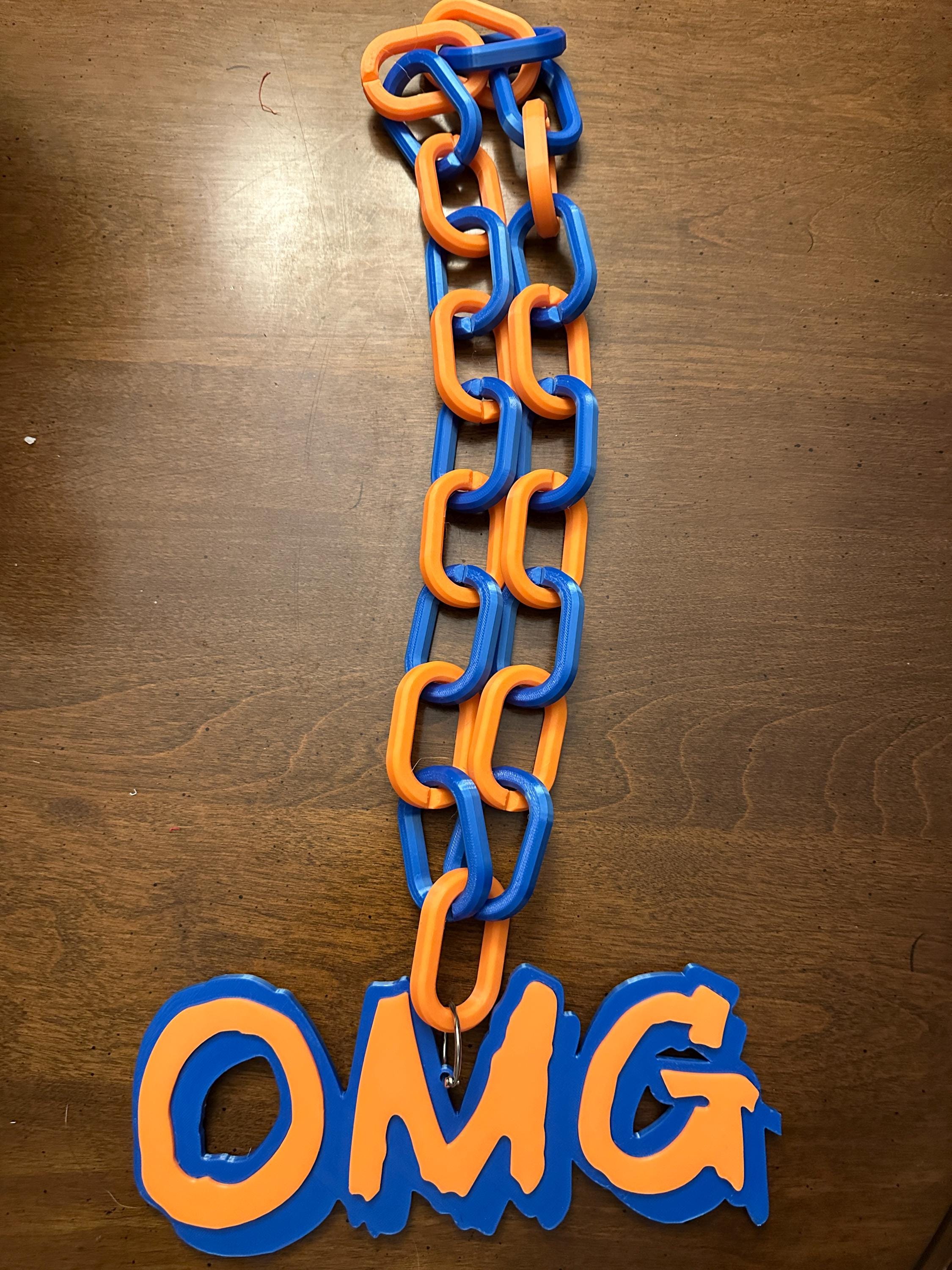 Blue & Orange 3D Printed New York Baseball Fan Chain - Etsy