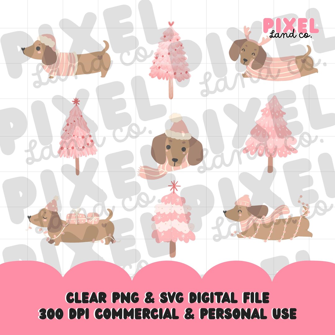 Christmas Winnie Dogs SVG File, Coquette Pastel Colors Christmas Png ...