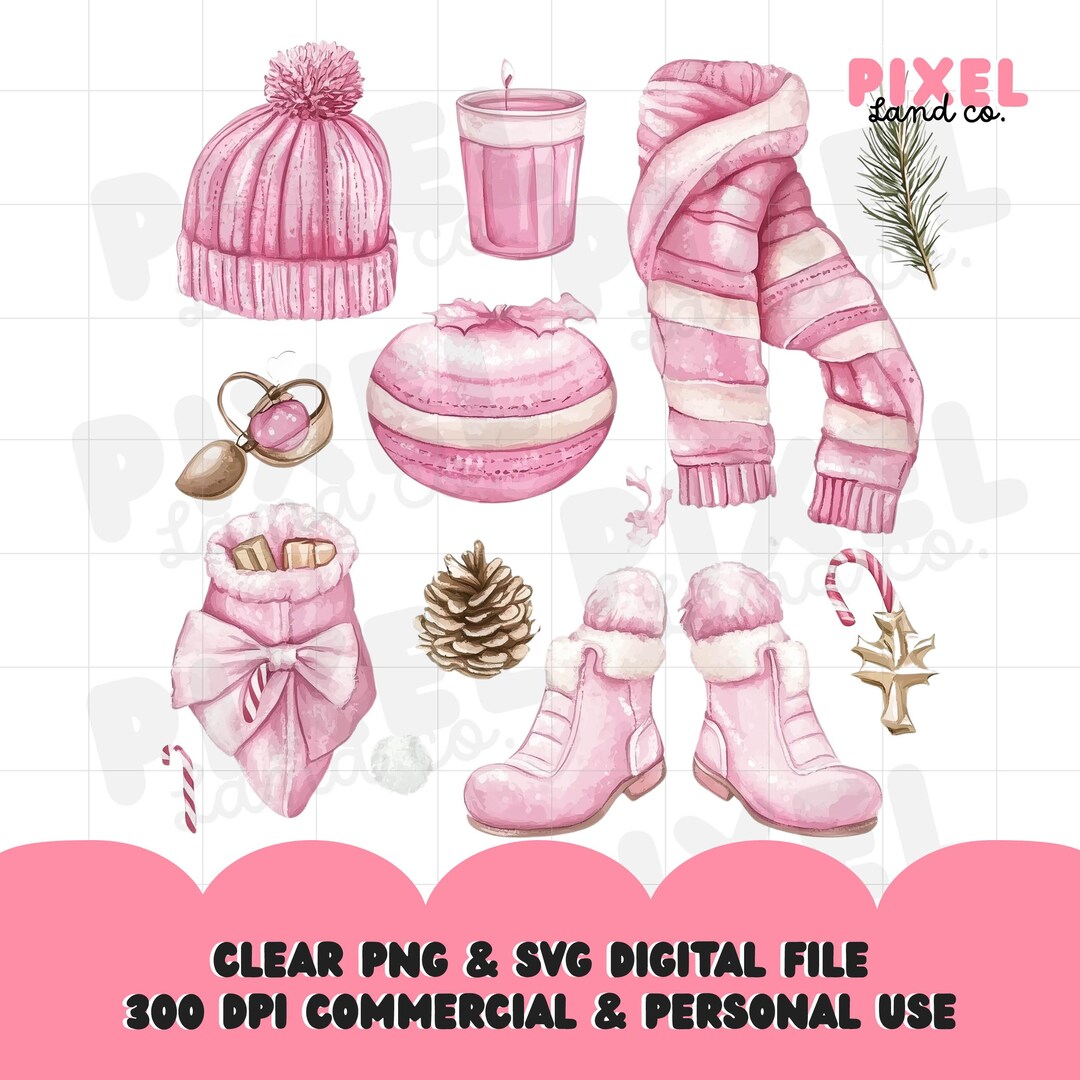 Pink Christmas Png Digital File, SVG Digital File for Commercial Use ...