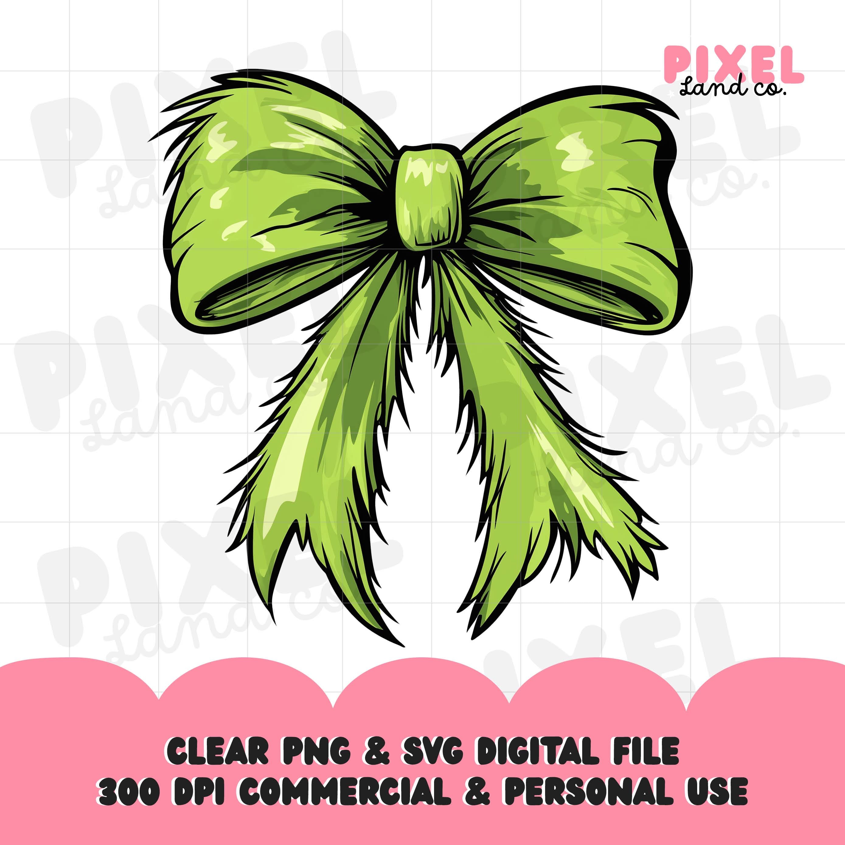 Christmas Grinch Bow PNG SVG: Commercial Use (digital File) - Etsy