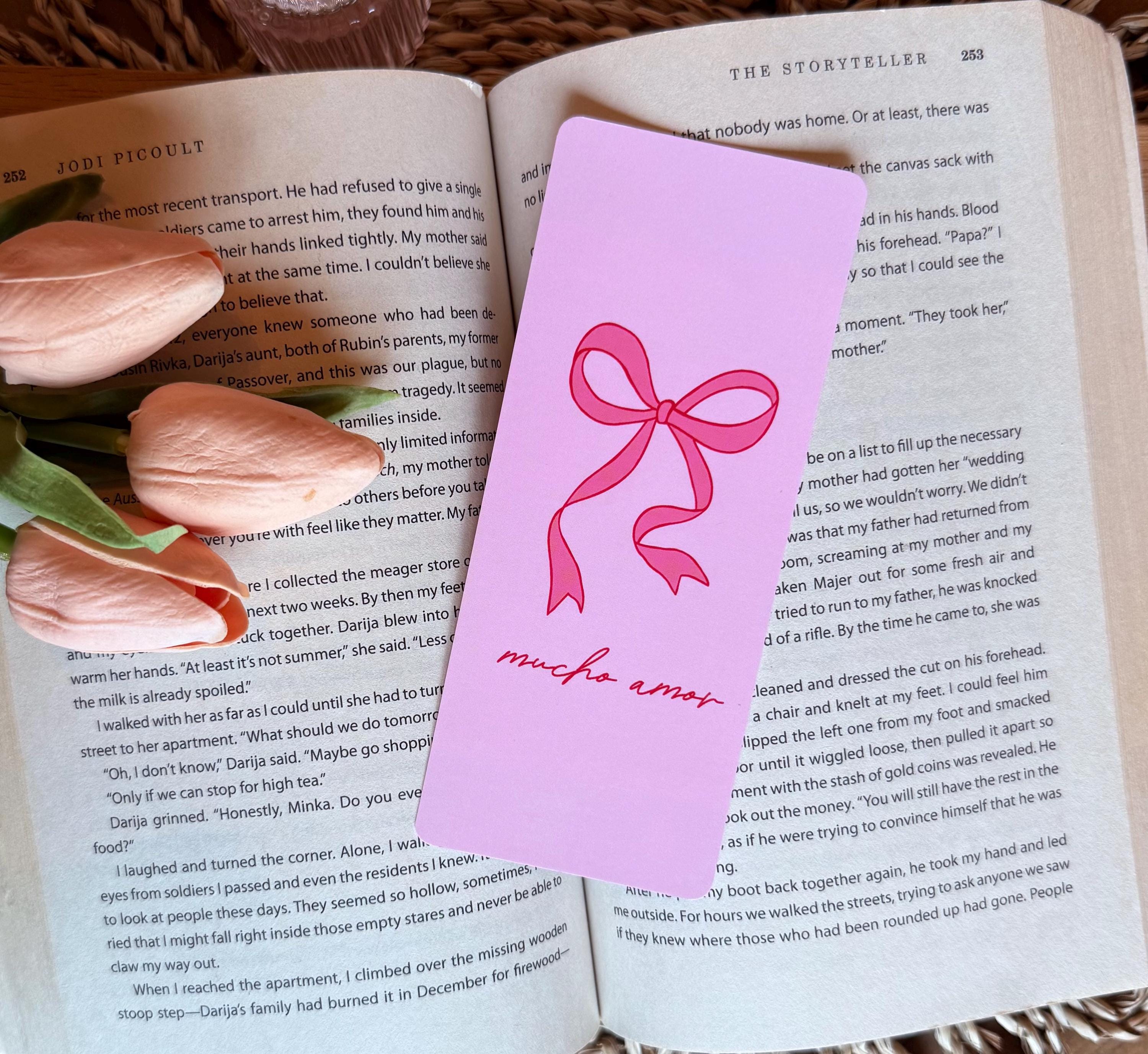 Pink Bow Paper Bookmark - Etsy