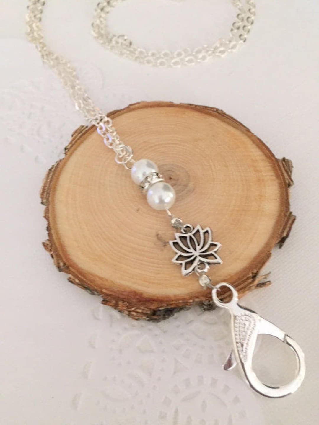 Lanyard, Badge Holder, Lanyard Chain, Id Card Necklace, Lotus Design ...