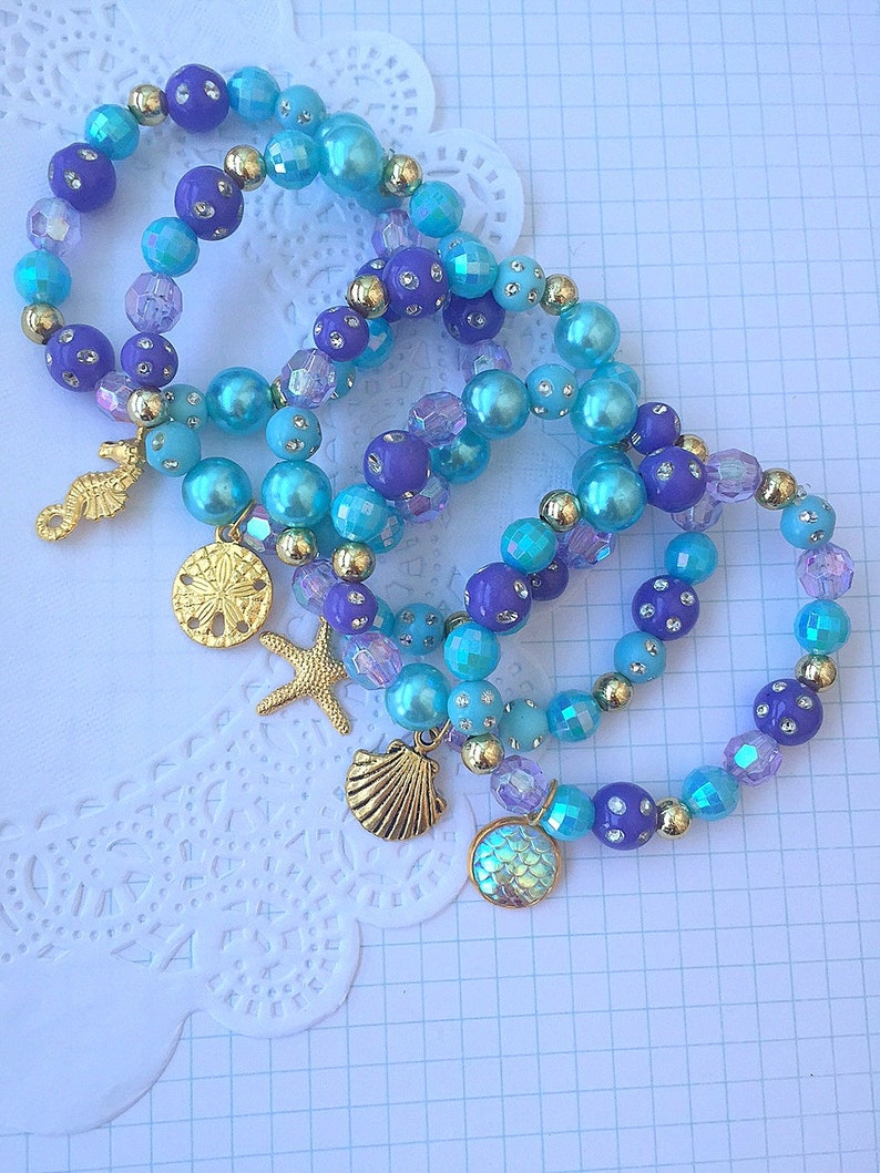 Mermaid Bracelet Favor Mermaid Party Mermaid Jewelry Kids - Etsy
