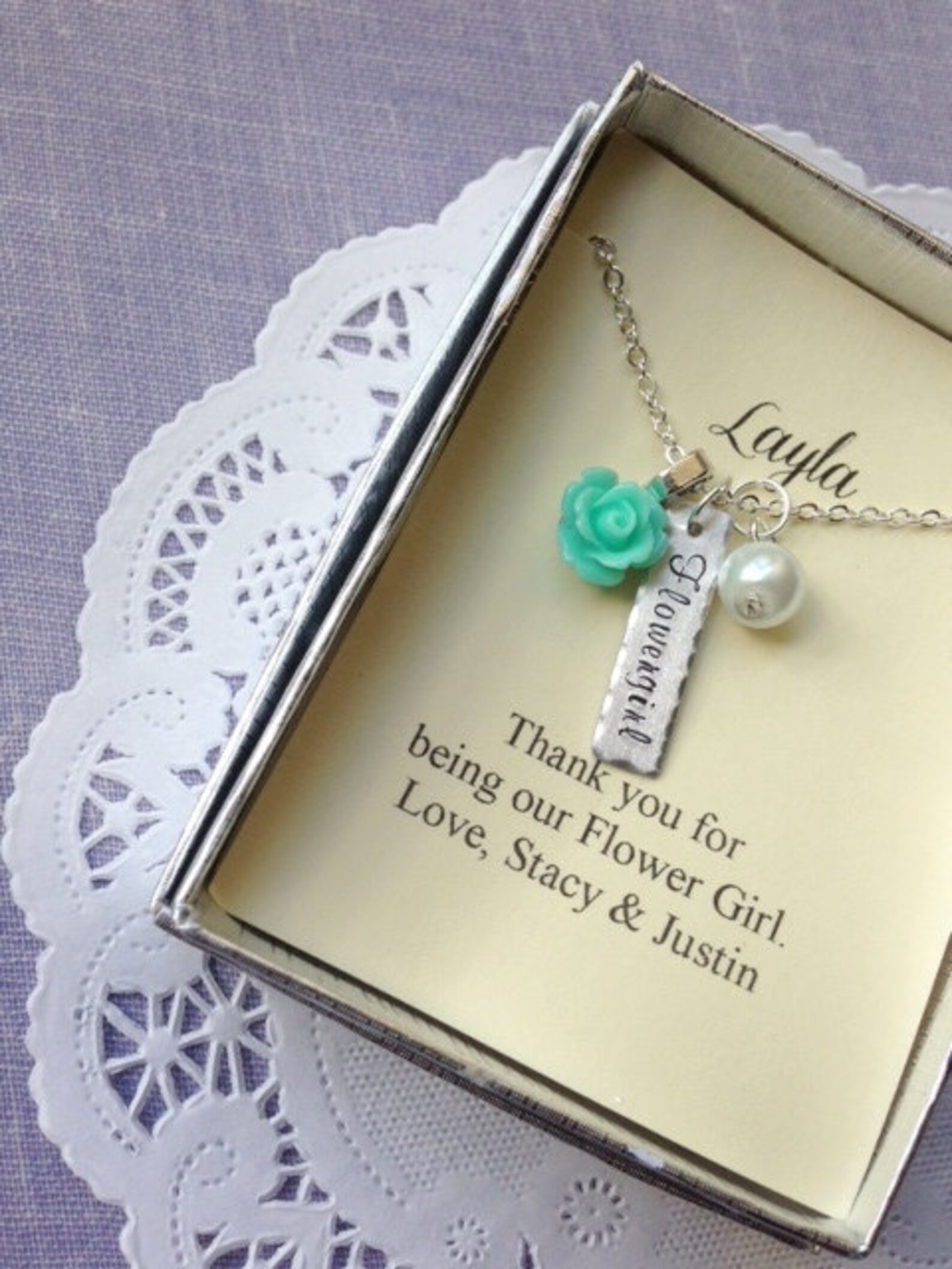 Flower Girl Gifts Small Sized Rose Necklace. Comes With FREE - Etsy
