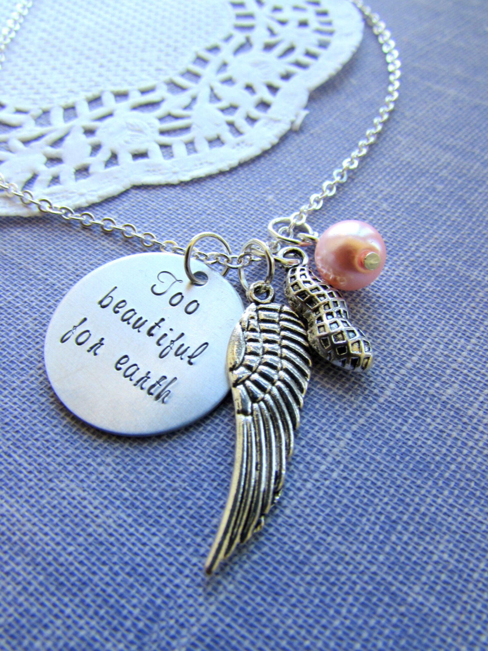 Too Beautiful for Earth, Angel Wing, Peanut, Birthmonth Pearl, Loss ...