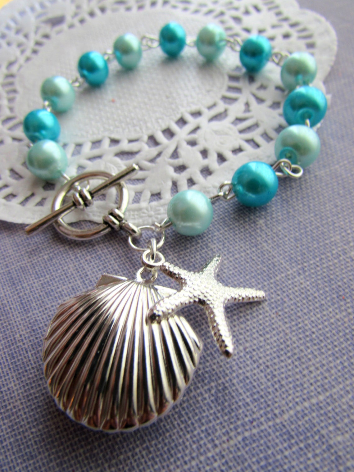 Shell Locket Starfish Nautical Themed. Destination Wedding - Etsy