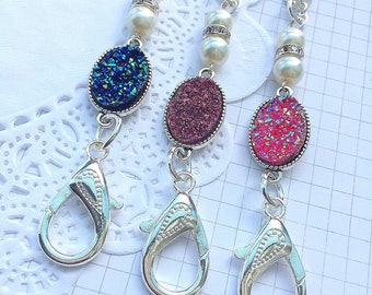 Resin Druzy Lanyard Badge Holder Lanyard Chain Id Card - Etsy