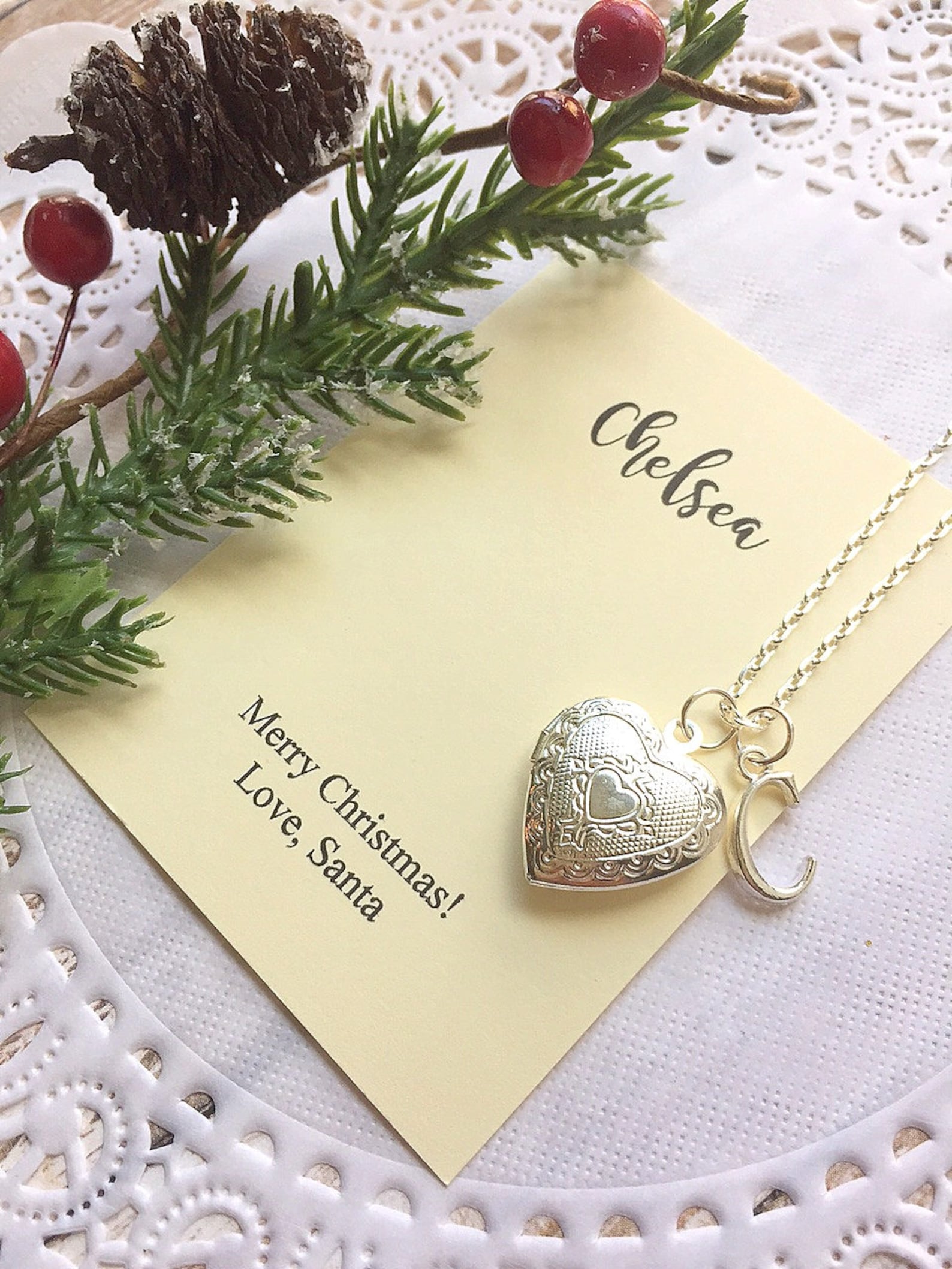 Kids Locket Necklace Personalized Necklace Initial Necklace - Etsy