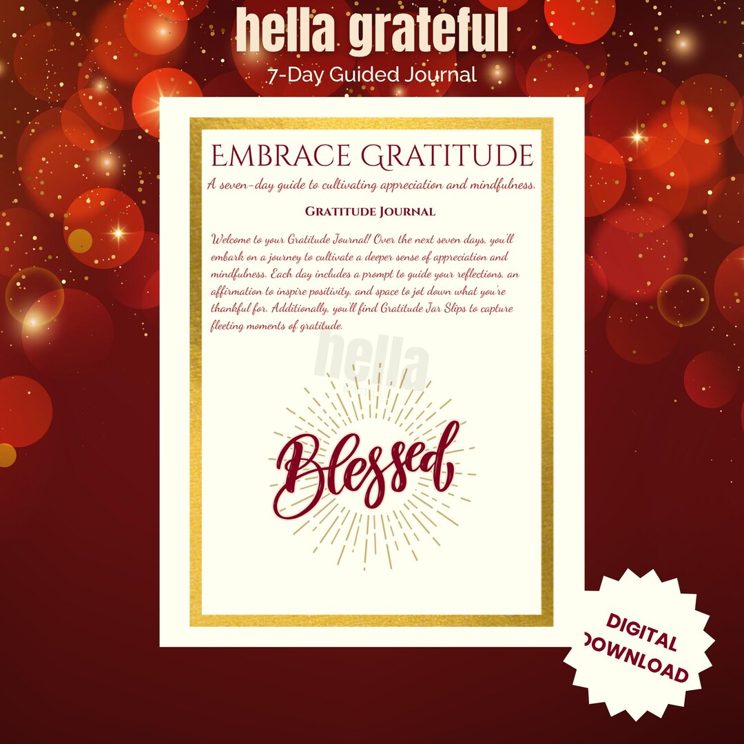 Printable Gratitude Journal for Thanksgiving | Daily Reflection Prompts ...