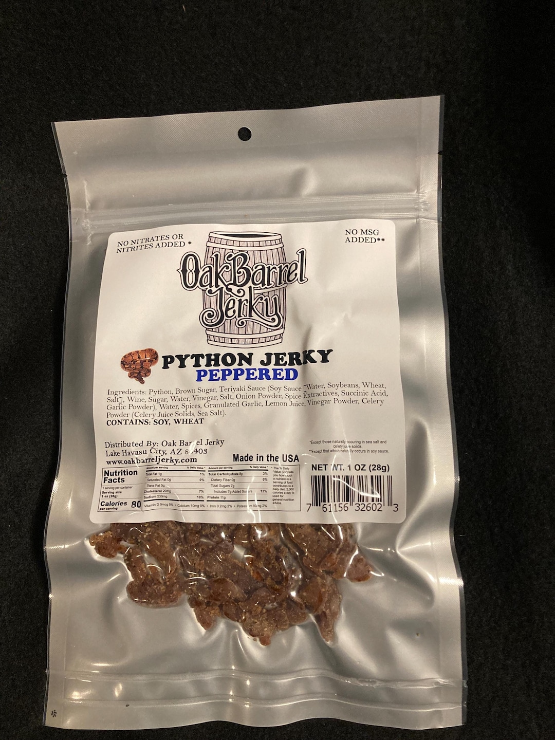 Python Jerky: Peppered Exotic Meat Snack (1 Oz) - Etsy