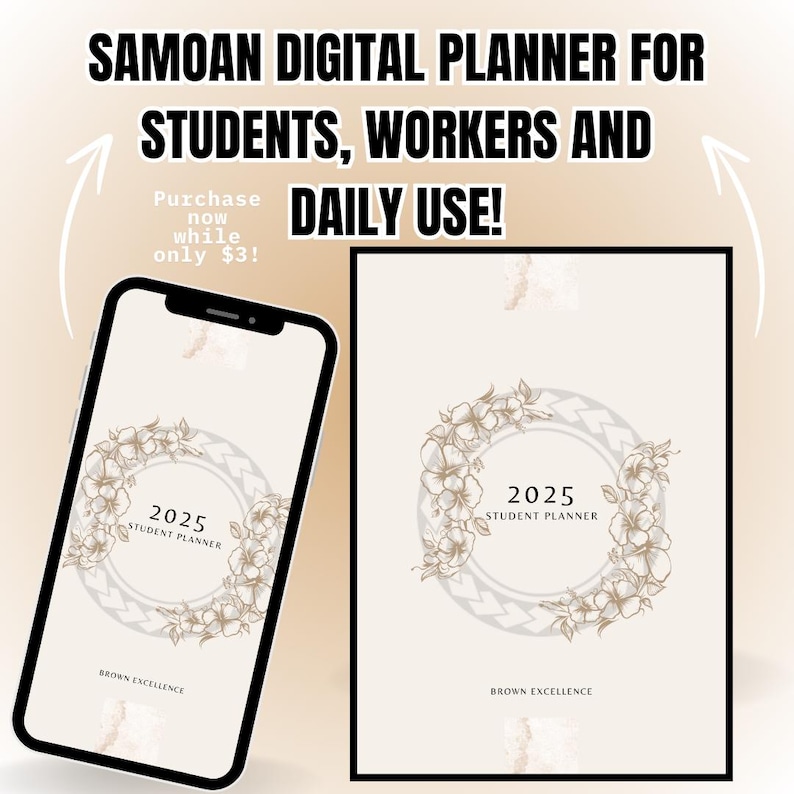 2025 Samoan Planner | Printable Polynesian Floral Calendar | Digital ...