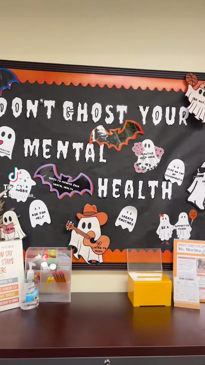 Halloween Mental Health Bulletin Board Template - Etsy