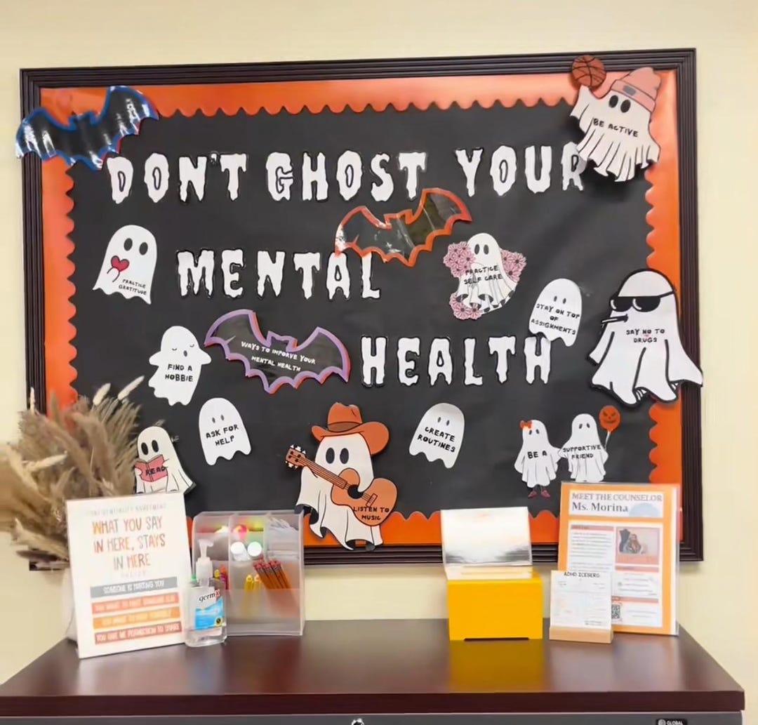 Halloween Mental Health Bulletin Board Template - Etsy