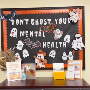 Halloween Mental Health Bulletin Board Template - Etsy