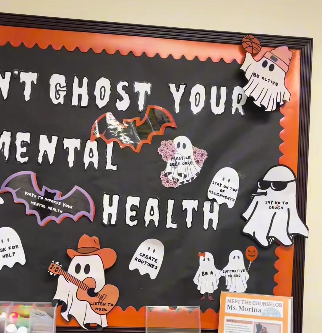 Halloween Mental Health Bulletin Board Template - Etsy