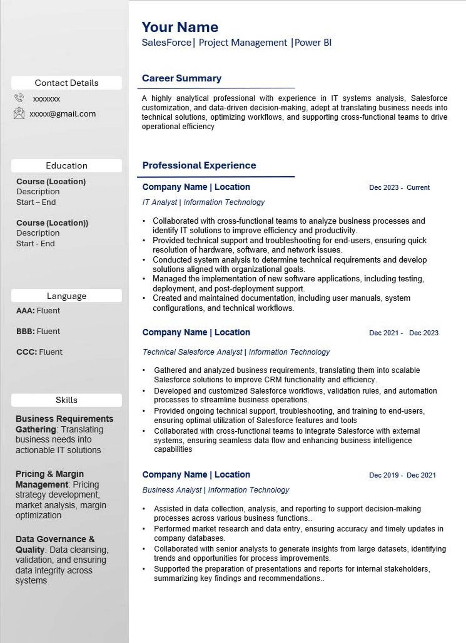 Resume Template / CV Model - Etsy