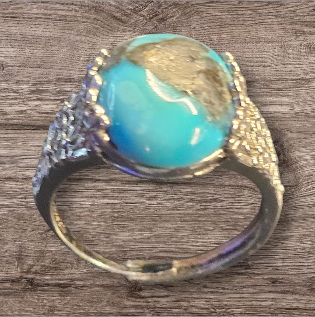 Rare Natural Unstabilized Bisbee Turquoise Sterling Silver Ring Size 8 ...