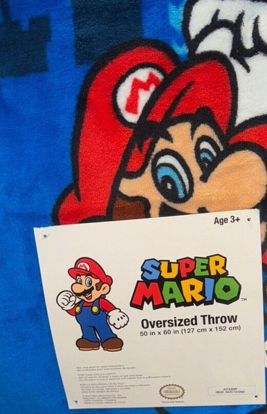 Nintendo Super Mario & Luigi Soft Plush Throw Blanket 50x60 Bold Colors ...