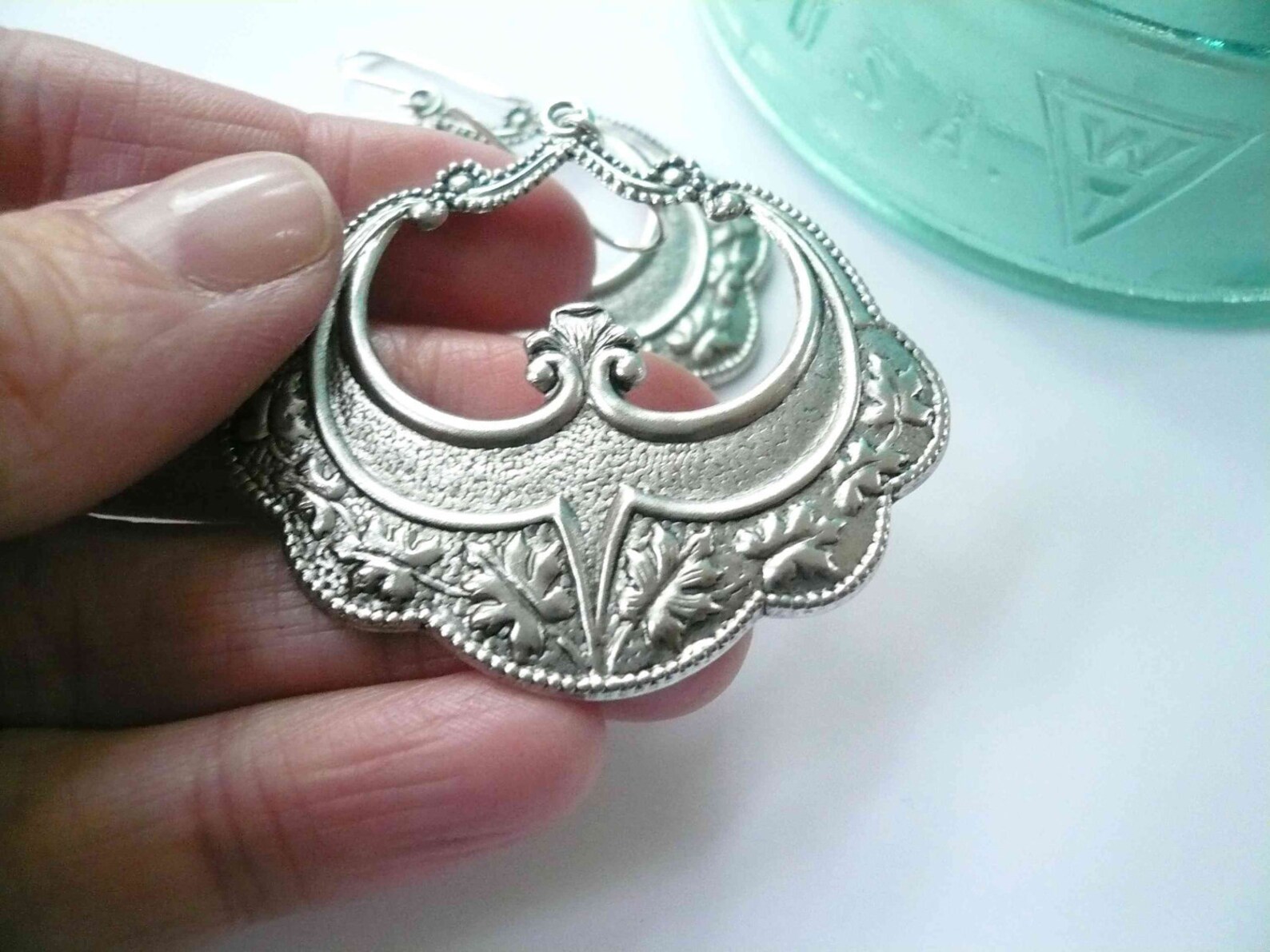 Big Boho Hoops, Bohemian Silver Hoops, Hippie Hoop Earrings, Botanical ...