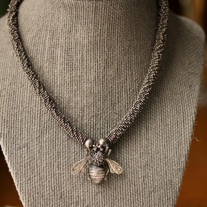 Vintage Sterling Silver Bee Necklace Bumble Bee Pendant Necklace on ...