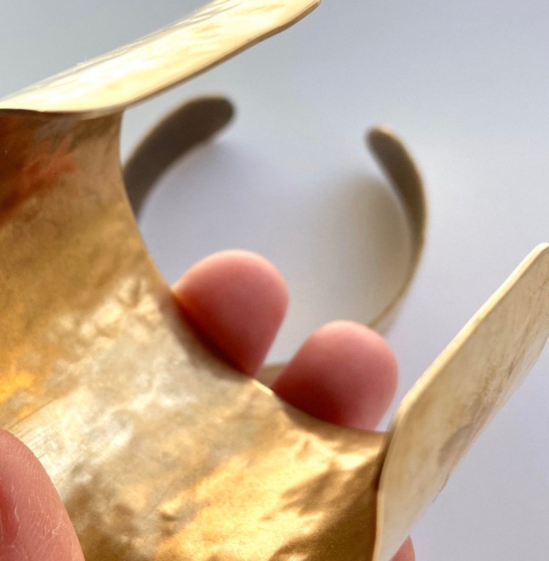 Wide Plain Brass Cuff Simple Hand Hammered Brass Gold Cuff - Etsy