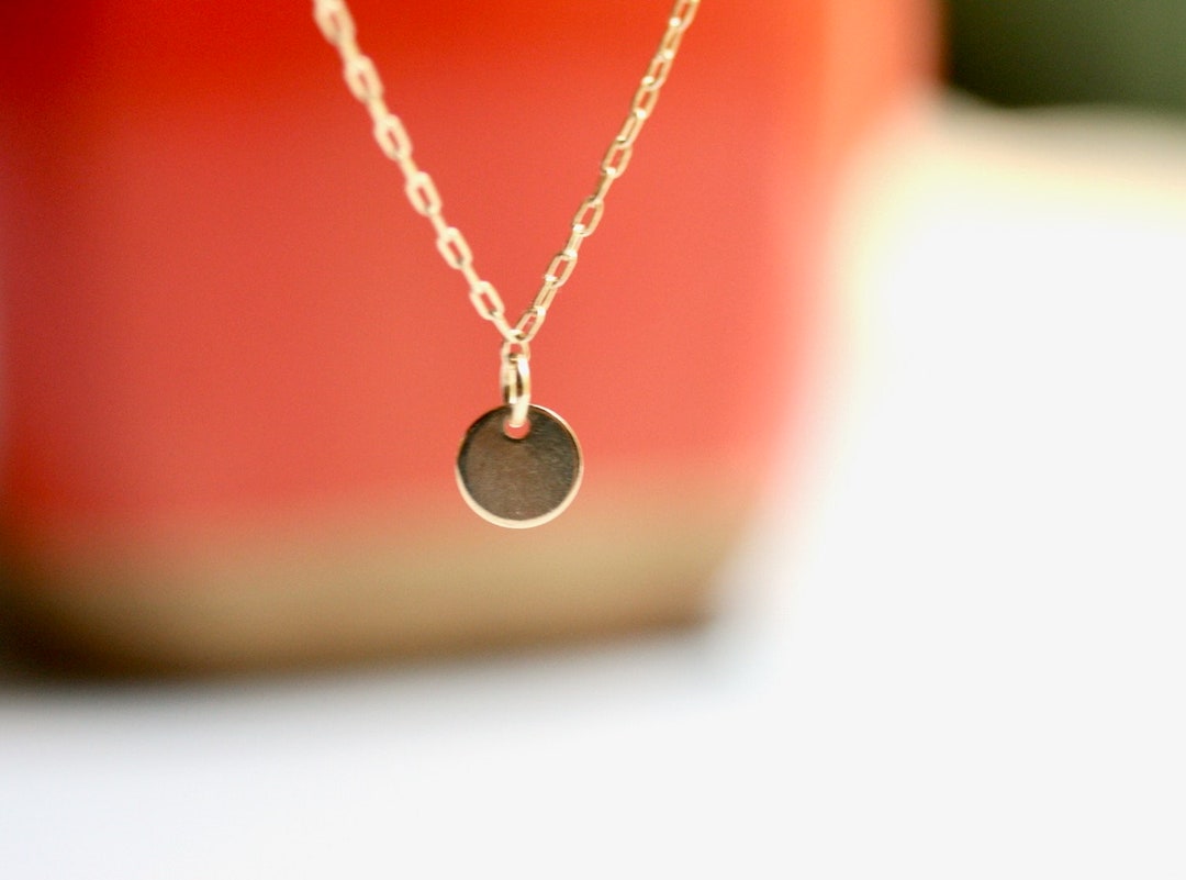 Classic Minimalist Gold Dot Necklace, 14K Gold Fill Chain, Small Simple ...