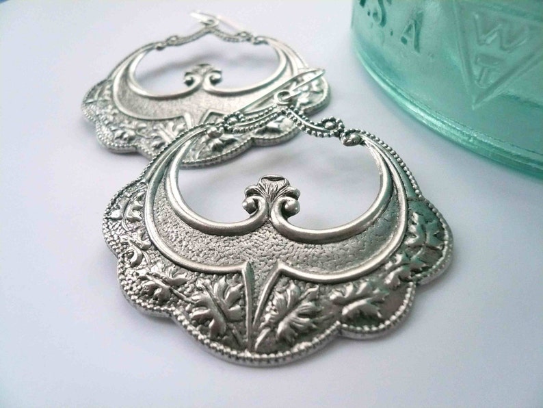 Big Boho Hoops, Bohemian Antiqued Gold Hoops, Hippie Hoop Earrings ...