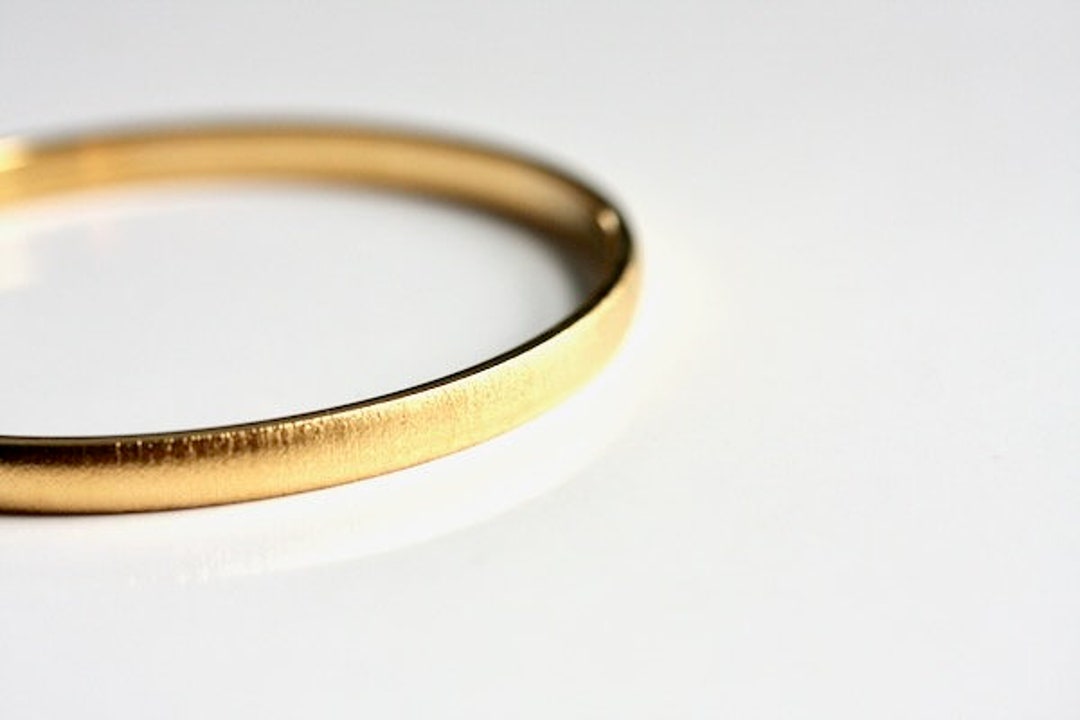 Vintage Minimalist Gold Bangle Bracelet, Signed Monet Dainty Basic Bangle, Capsule Jewelry ...