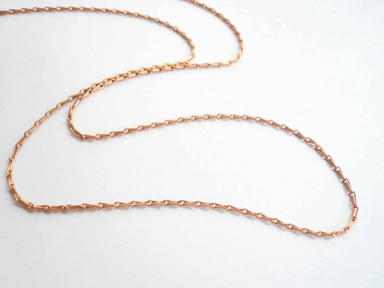 Rose Gold Chain Blank Chain Empty Chain Without Pendant Chain Only Long ...