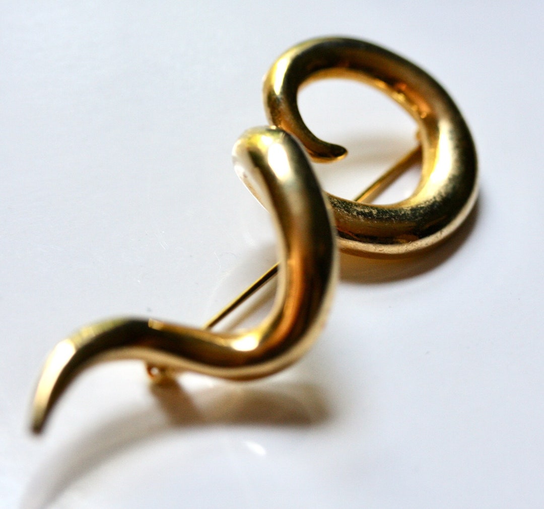 Iconic 80s Jewelry Squiggle Pin Paloma Picasso Style Gold - Etsy