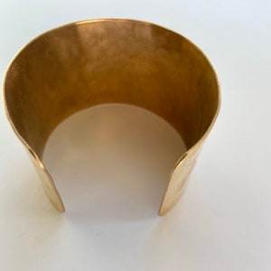 Wide Plain Brass Cuff, Simple Hand Hammered Big Gold Boho Bracelet ...