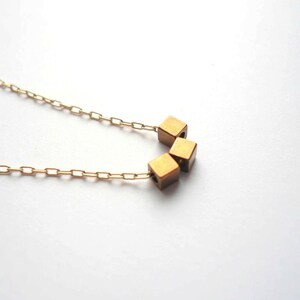 Dainty Gold Geometric Cube Layering Necklace, Feminine Delicate ...