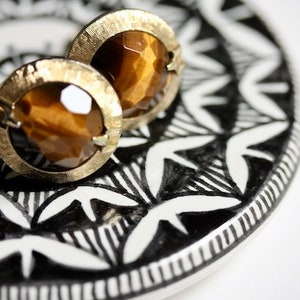 Brown Tigereye Cuff Links, Glowing Patented Vintage Cuff Links for Dad ...